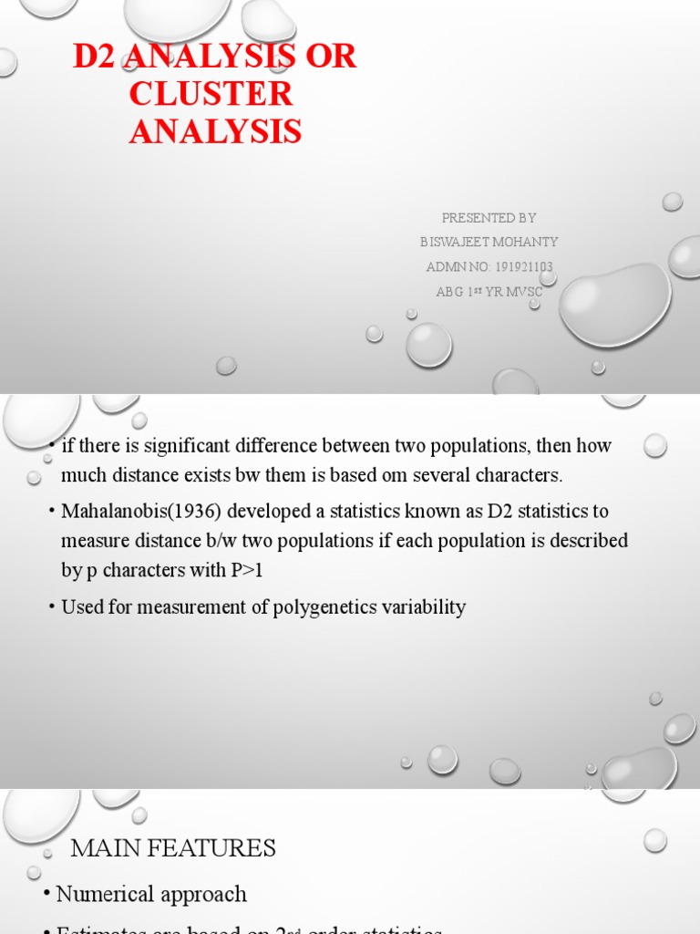 D2 Analysis or Cluster | PDF | Covariance | Variance