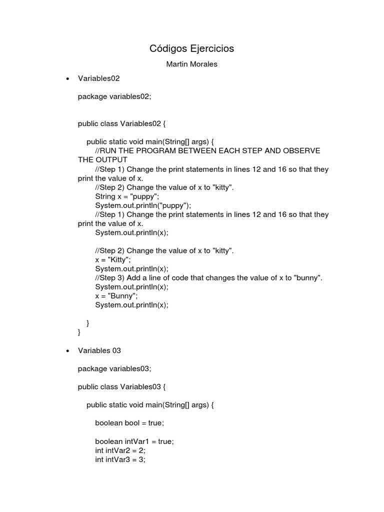 Códigos Ejercicios | PDF | Programación de computadoras | Ciencias de ...