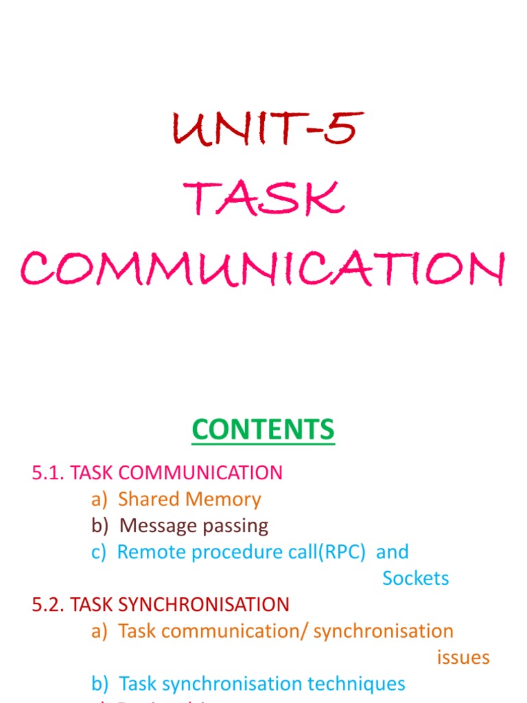 UNIT-5: Task Communication | PDF | Process (Computing) | Operating System