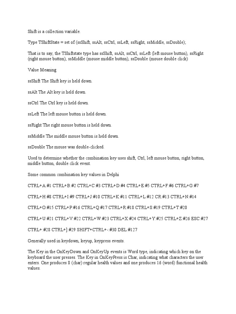 Delphi TASTERI | PDF | Control Key | Computer Keyboard