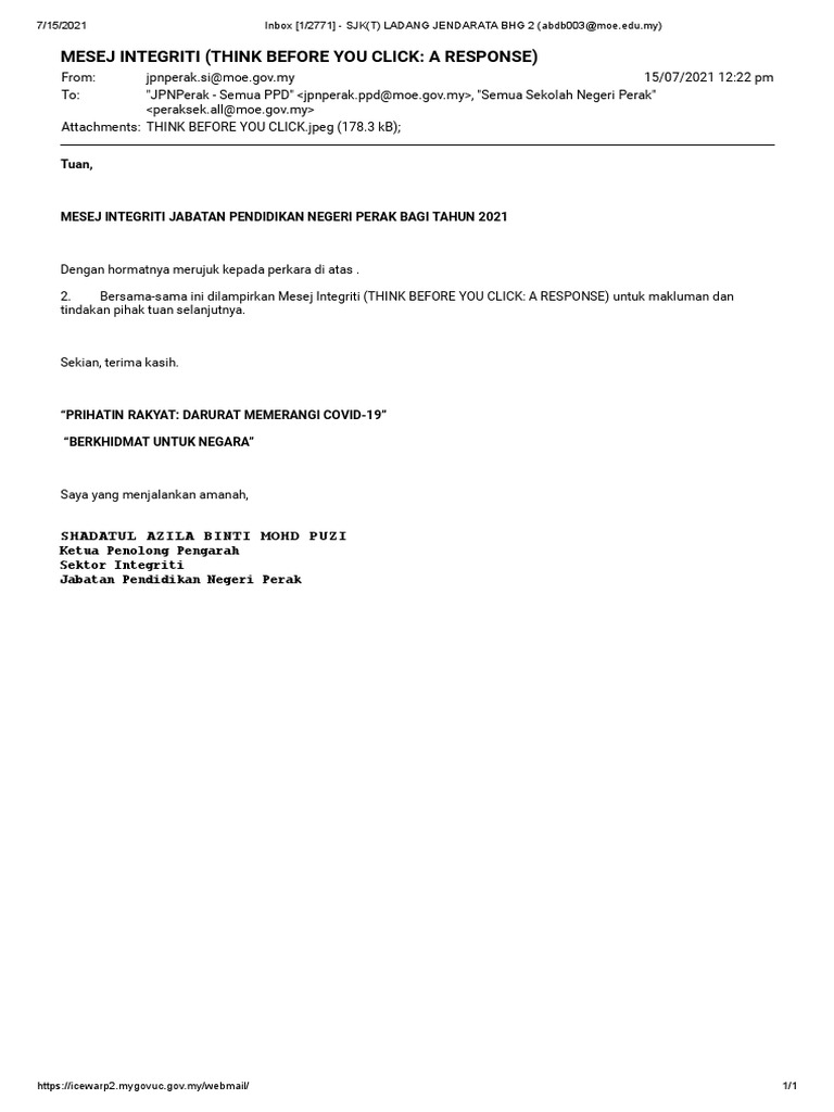 Mesej Integriti JPN | PDF