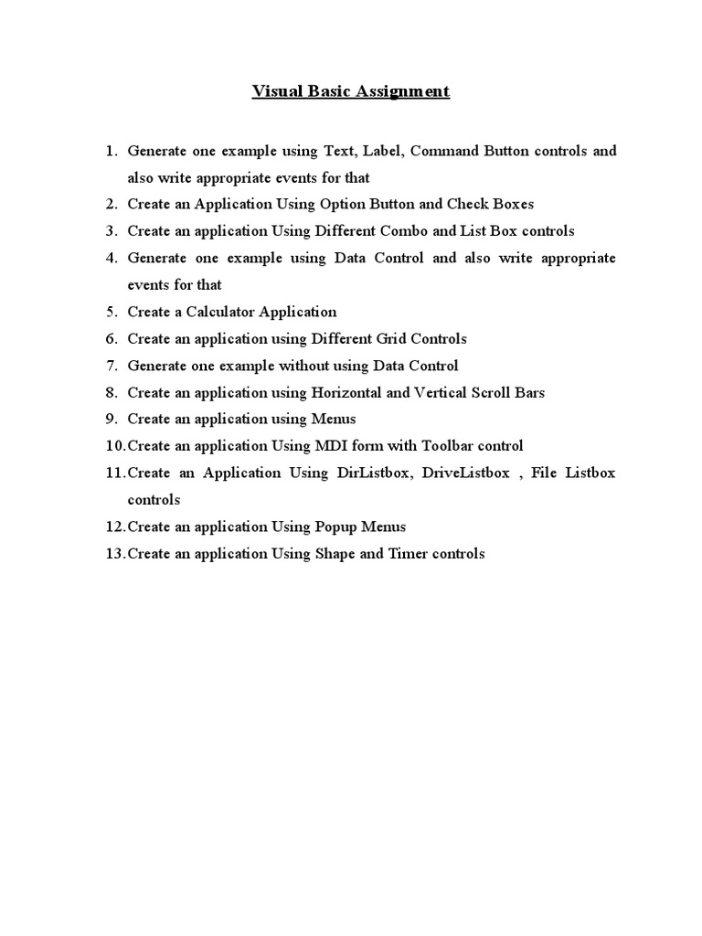 Visual Basic Assignment | PDF
