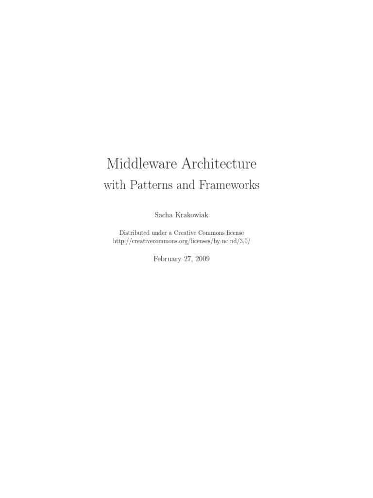 Middleware Architecture With Patterns and Framework | PDF | Software Design Pattern ...
