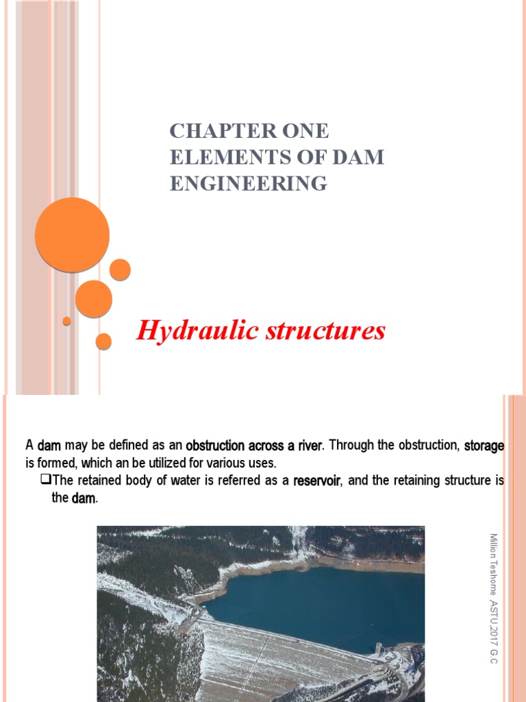Hydraulic Structures: Chapter One Elements of Dam Engineering | PDF ...