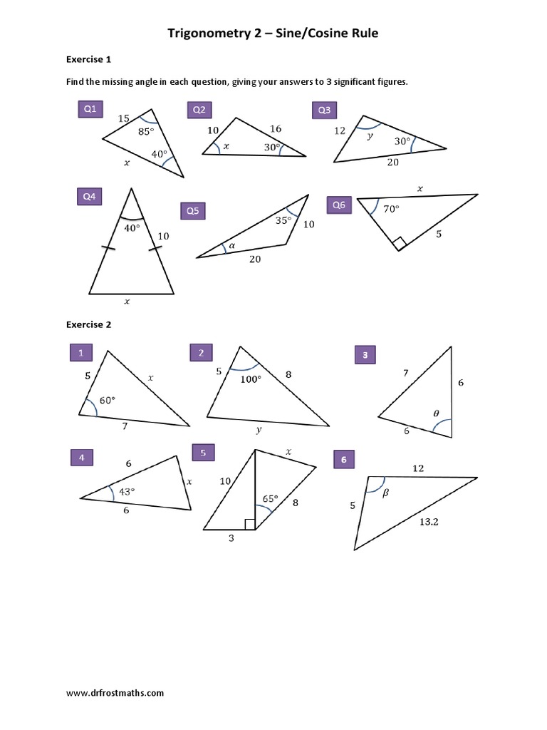 Trigonometry 2: Sine/Cosine Rules | PDF | Teaching Methods & Materials