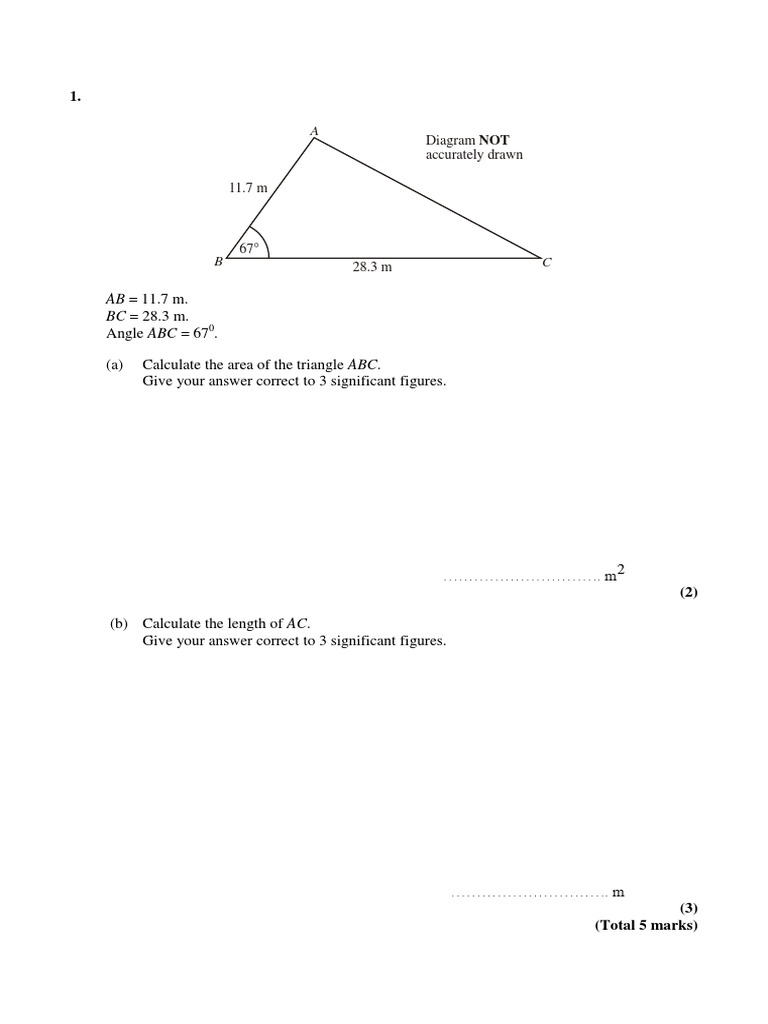 Trigonometry Exam Style | PDF | Significant Figures | Triangle