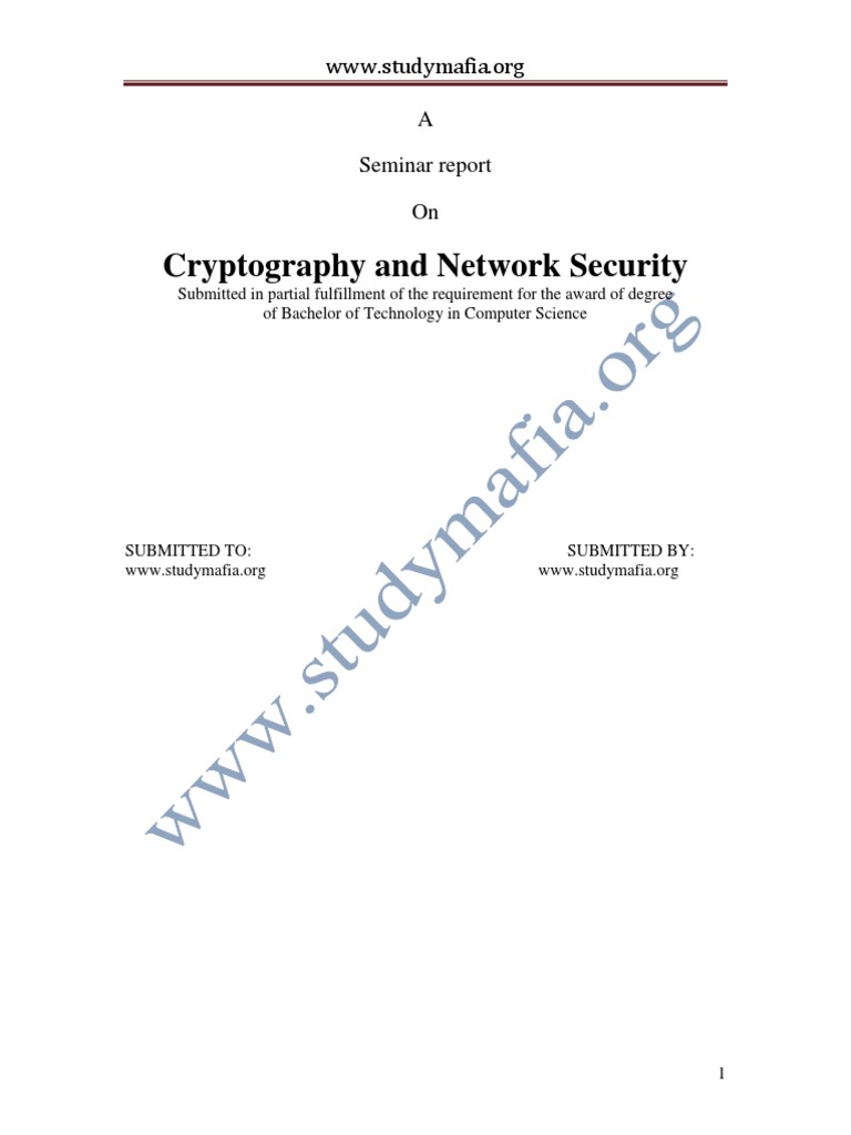 CSE Cryptography and Network Security Report | PDF | Cryptography | Public Key Cryptography