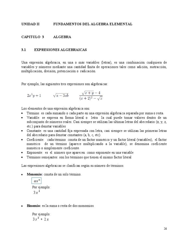 Cap 3 Algebra Elemental | PDF | Factorización | Álgebra