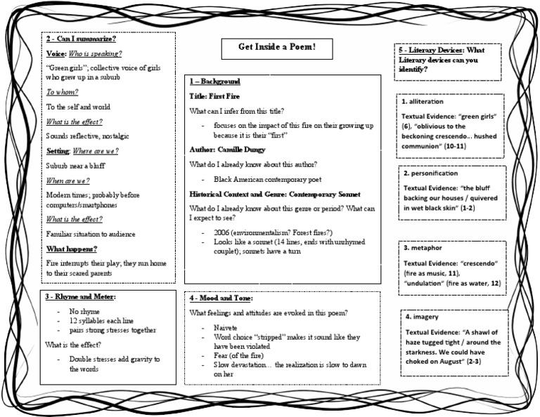 Get Inside A Poem - First Fire | PDF | Stanzaic Form | Poetry