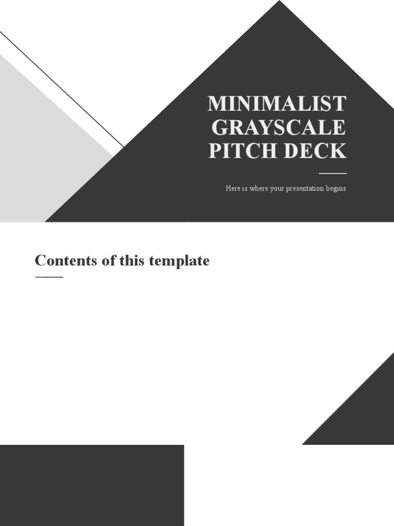 Minimalist Grayscale Pitch Deck Template | PDF | Science & Mathematics
