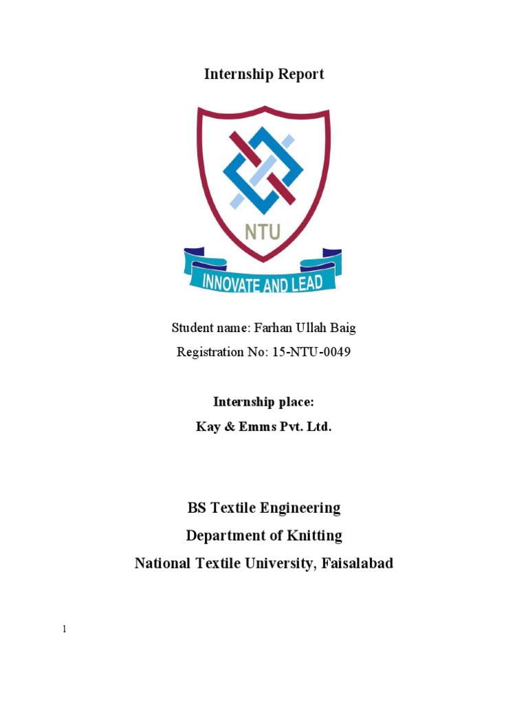 Internship Template Farhan Updated | PDF | Dyeing | Yarn