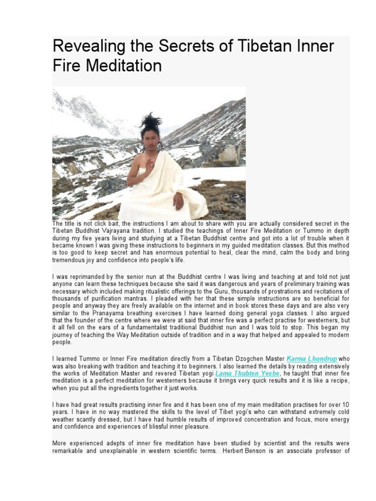 Revealing The Secrets of Tibetan Inner Fire Meditation | PDF | Tibetan ...