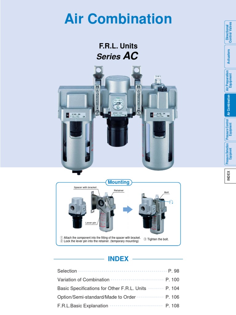 SMC Air Unit Catalog - นิวเมติก | PDF | Valve | Filtration
