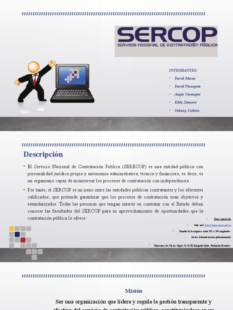 SERCOP: Guía de Contratación Pública en Ecuador | PDF | Estado ...