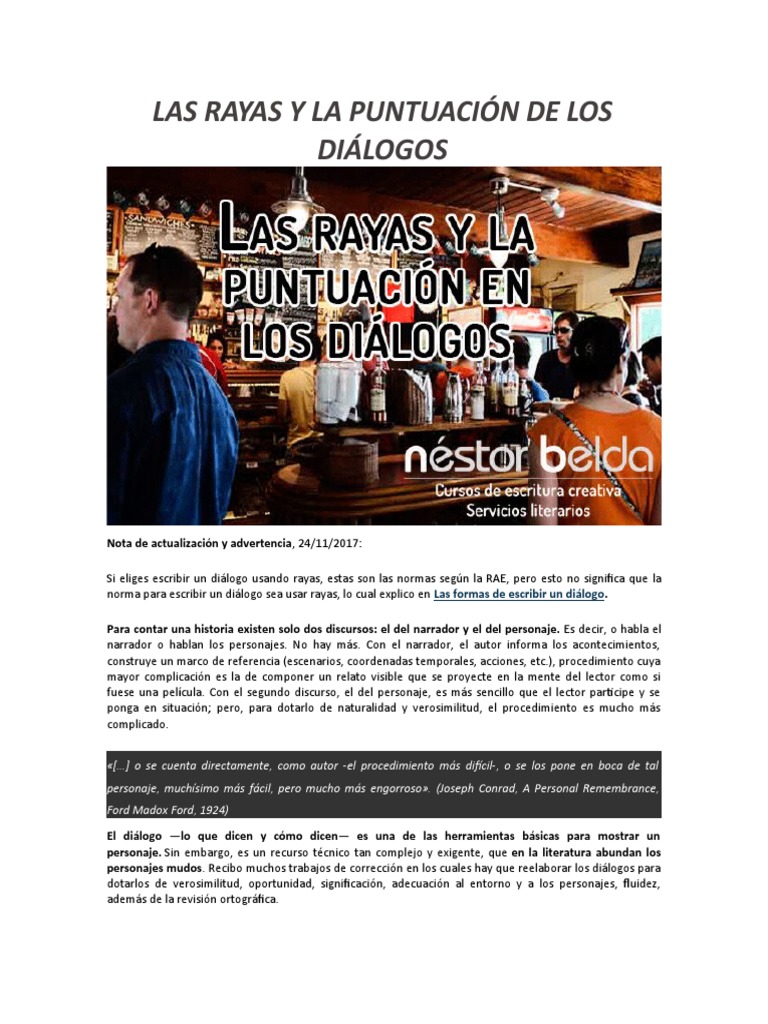 Las Rayas y La Puntuación en Los Diálogos | PDF | Puntuación | Símbolos ...