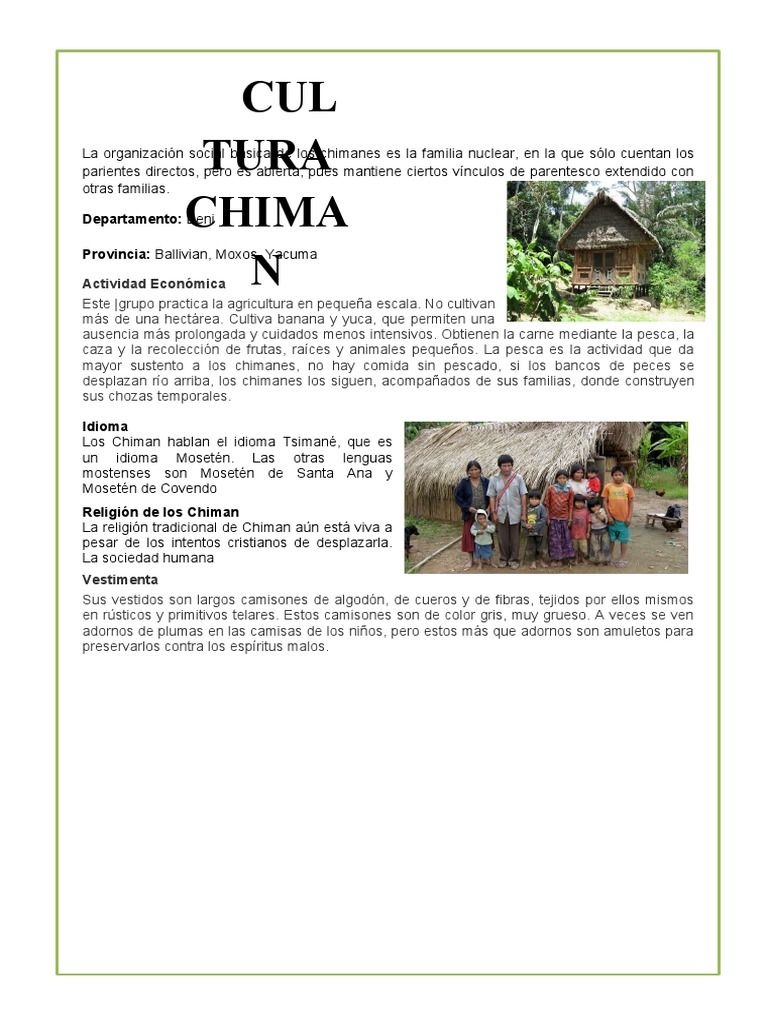 Vestimenta y cultura de los chimanes | PDF | Tecnología
