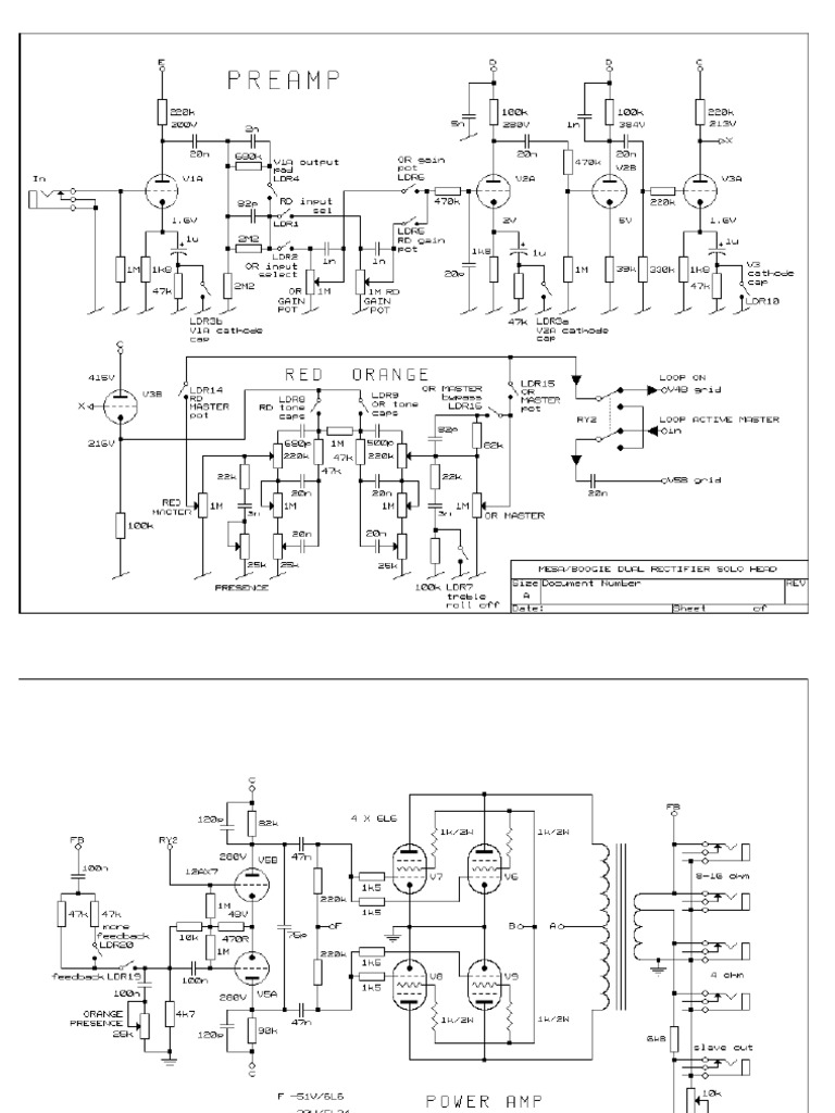 Mesa Boogie Dual Rectifier Solo Schematics | PDF