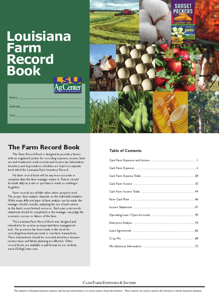 Farm Record Book | PDF | Farms | Livestock