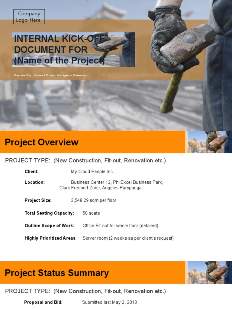 Internal Kick-Off Document - Sample | PDF | Wall | Economic Sectors