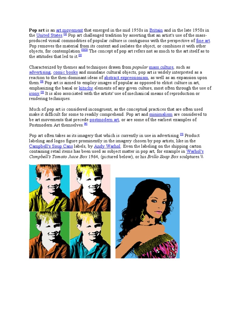 Understanding Pop Art Movement | PDF