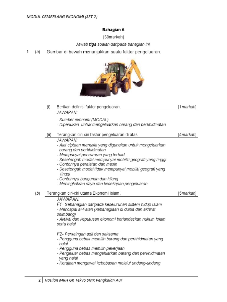 Gambar Di Bawah Menunjukkan Suatu Faktor Pengeluaran.: Modul Cemerlang ...