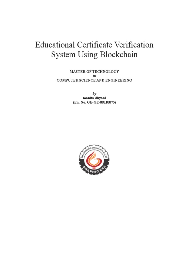 Report - Educational Certificate Verification System Using | PDF ...
