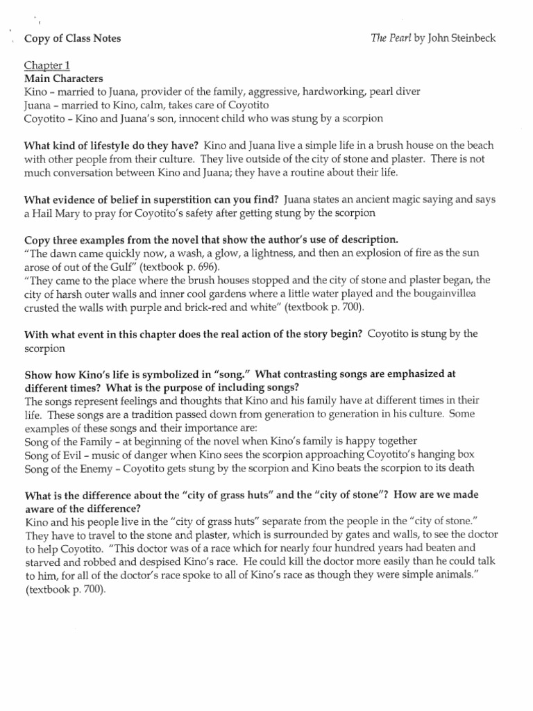 The Pearl CH 1 3 Notes 1brz484 | PDF