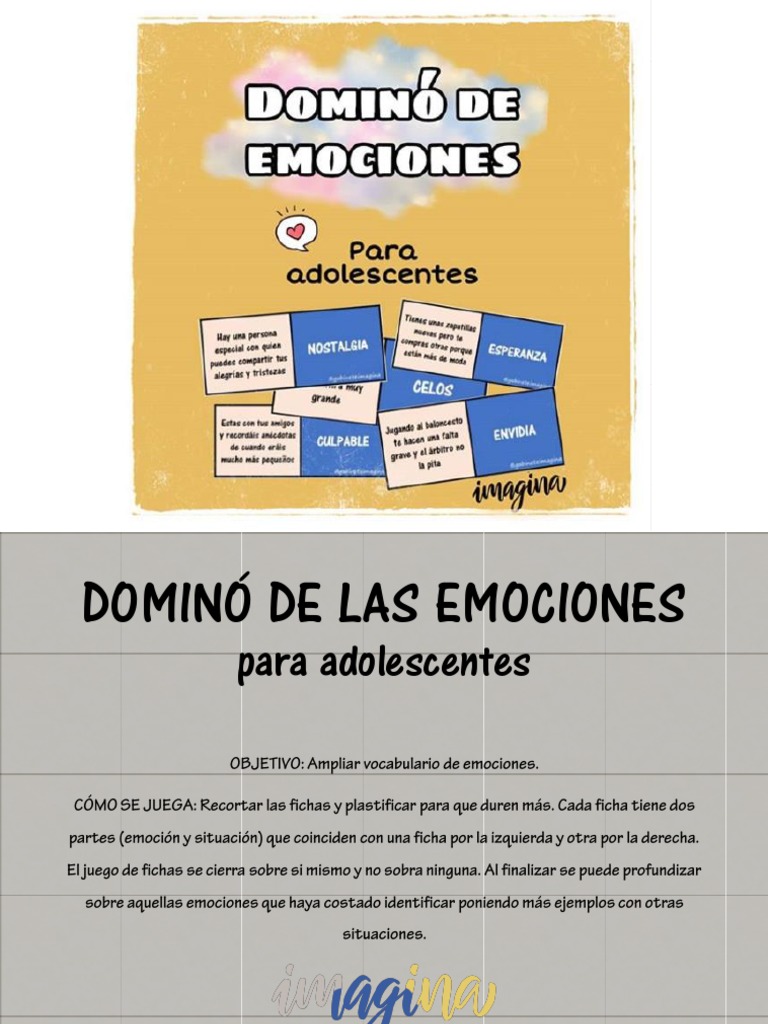 Dominó de Emociones para Adolescentes | PDF