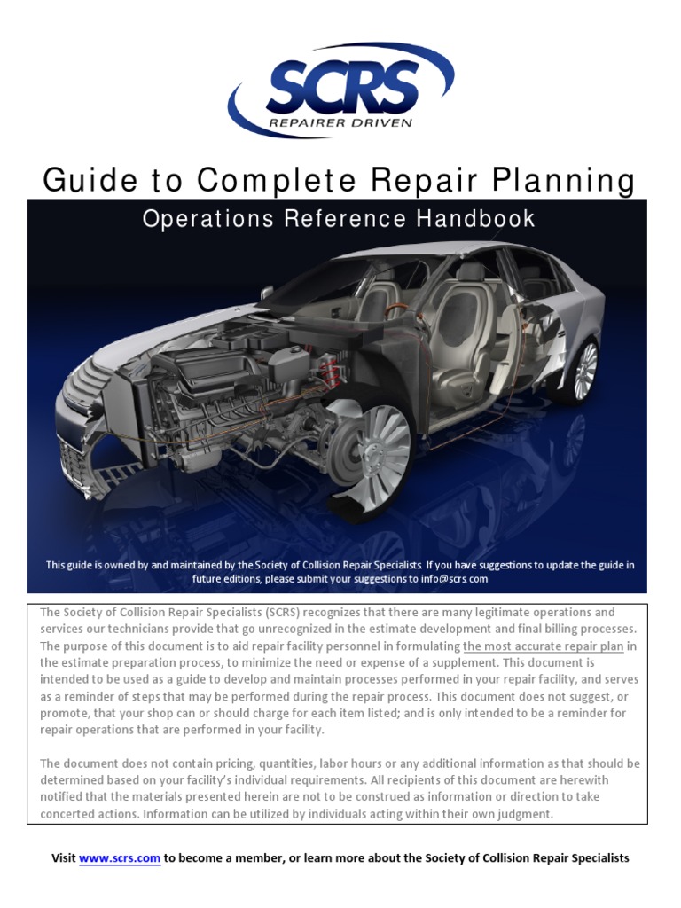 Collision Repair Planning Guide | PDF | Anti Lock Braking System | Rivet