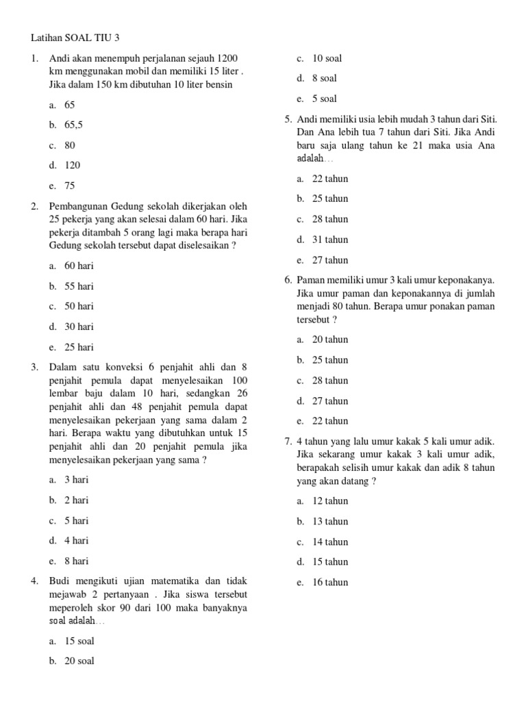 LAtihan Soal TIU 3 | PDF
