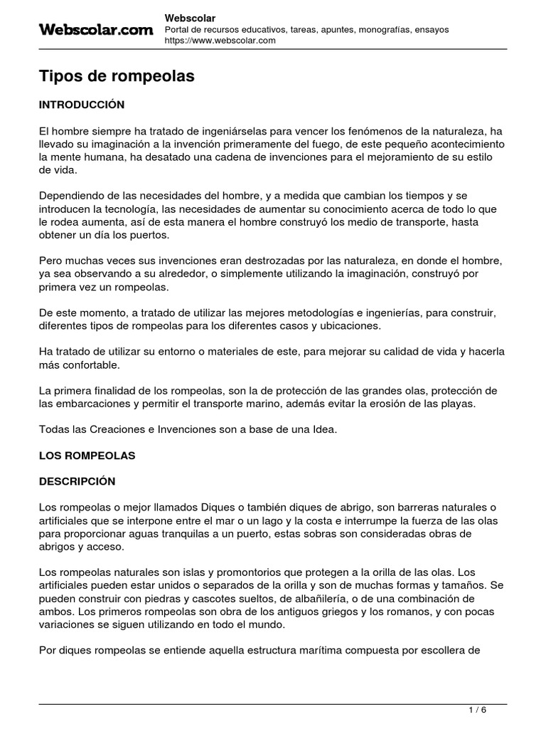 Tipos de Rompeolas | PDF | Dique | Hormigón