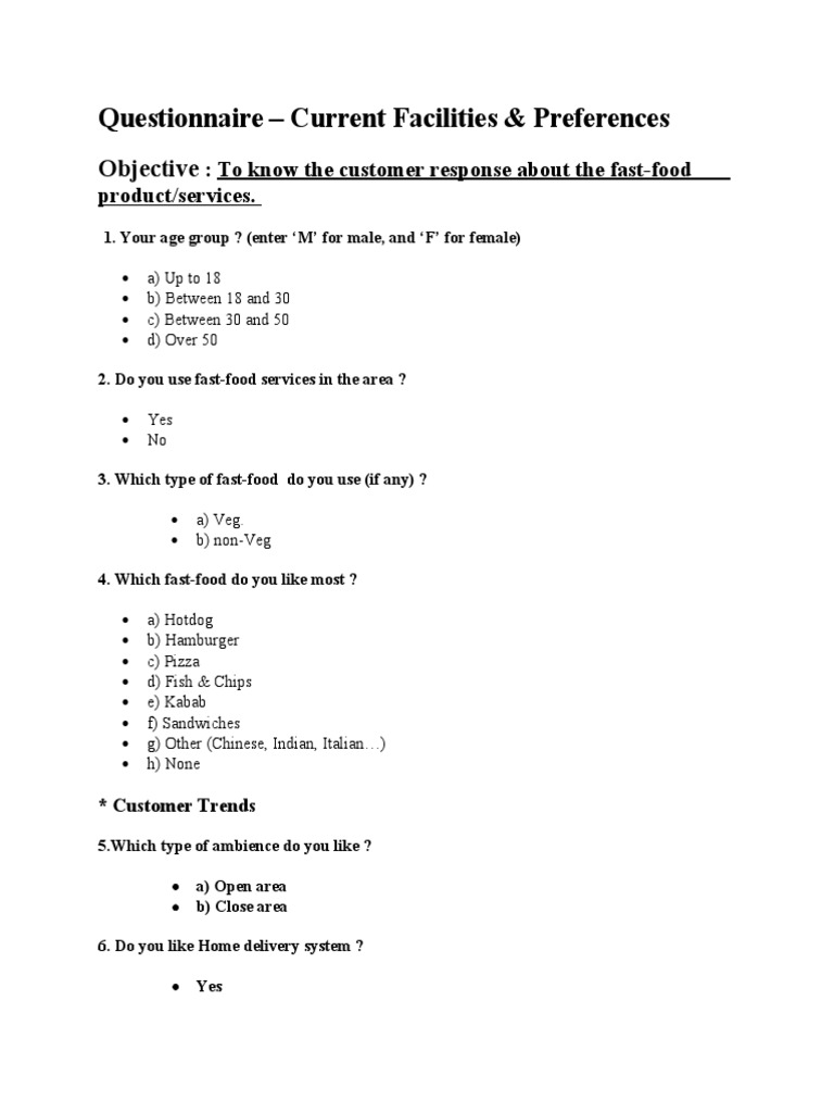 Analyzing Customer Preferences and Trends in the Fast Food Industry ...