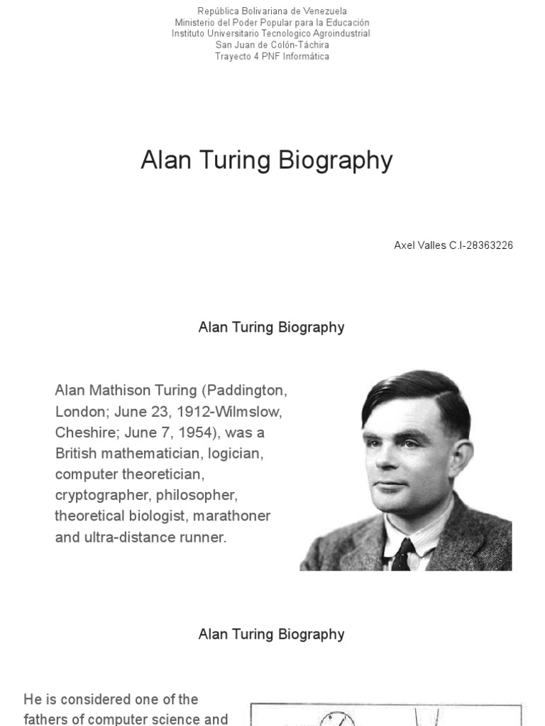 Alan Turing Biography | PDF | History