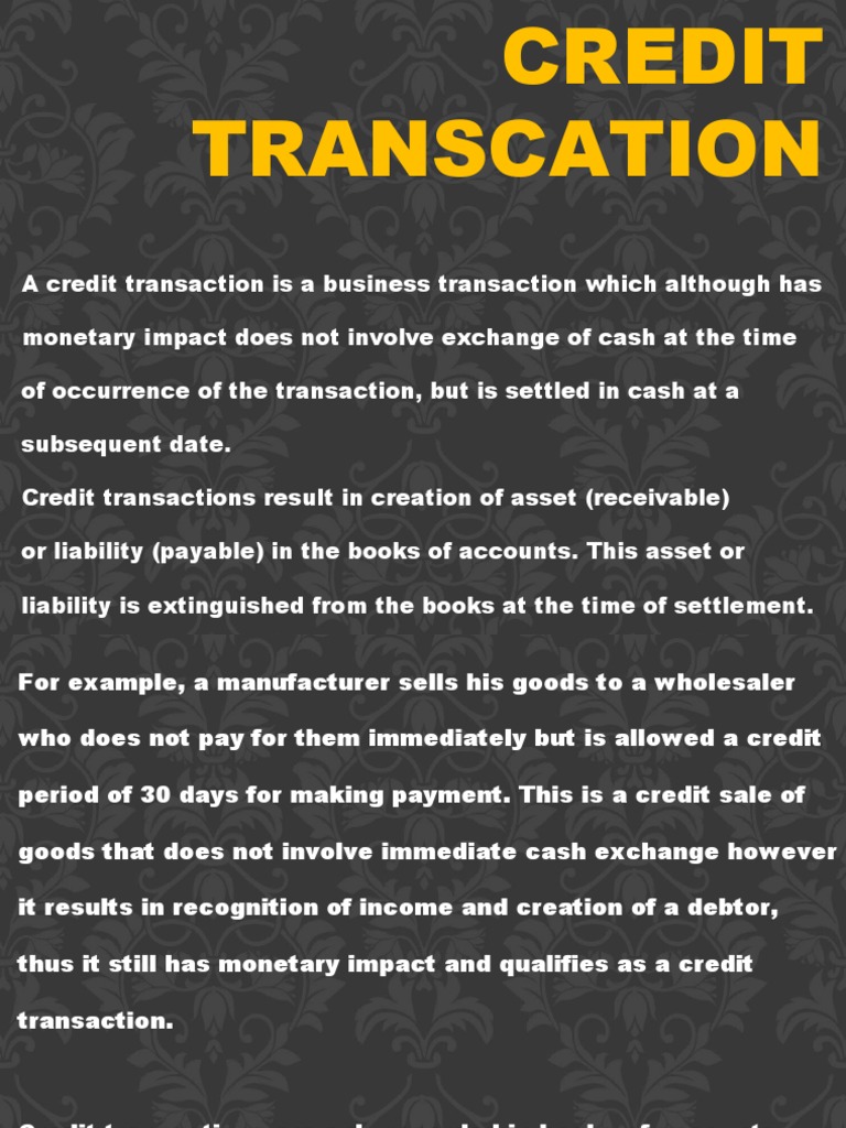 Credit Transactions | PDF | Credit | Finance & Money Management