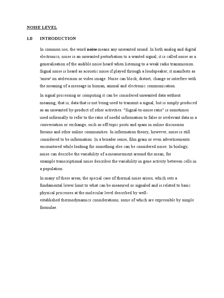 Understanding Noise Levels and Effects | PDF | Noise | Sound