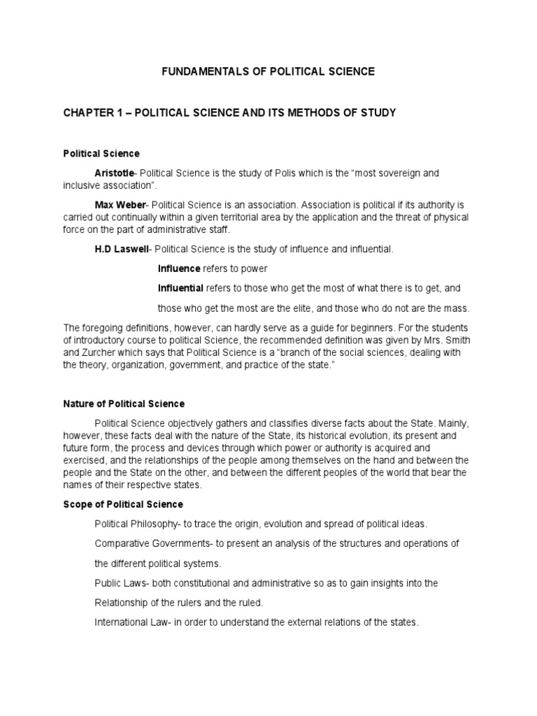 Fundamentals of Political Science | PDF | Political Science | Science