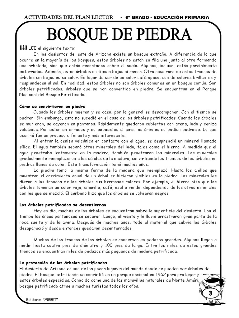 Plan Lector 6to Grado 2018 | PDF | Arboles | Walt Disney