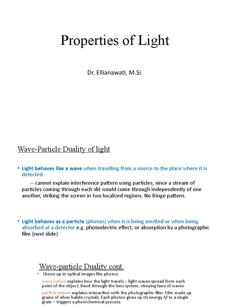 Properties and Behavior of Light | PDF | Electromagnetic Spectrum ...