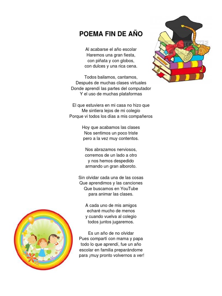 Poema Fin de Año Escolar | PDF