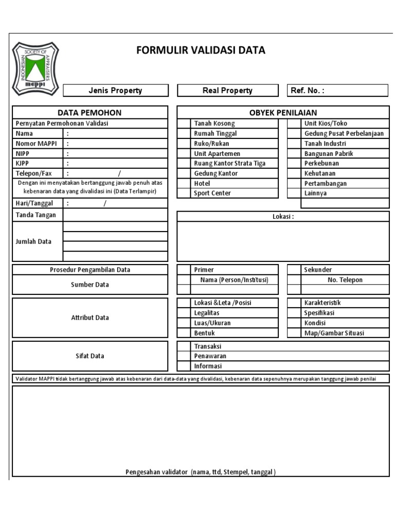 Formulir Validasi Data | PDF
