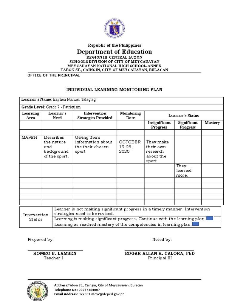 Department of Education: Republic of The Philippines | PDF | Learning ...