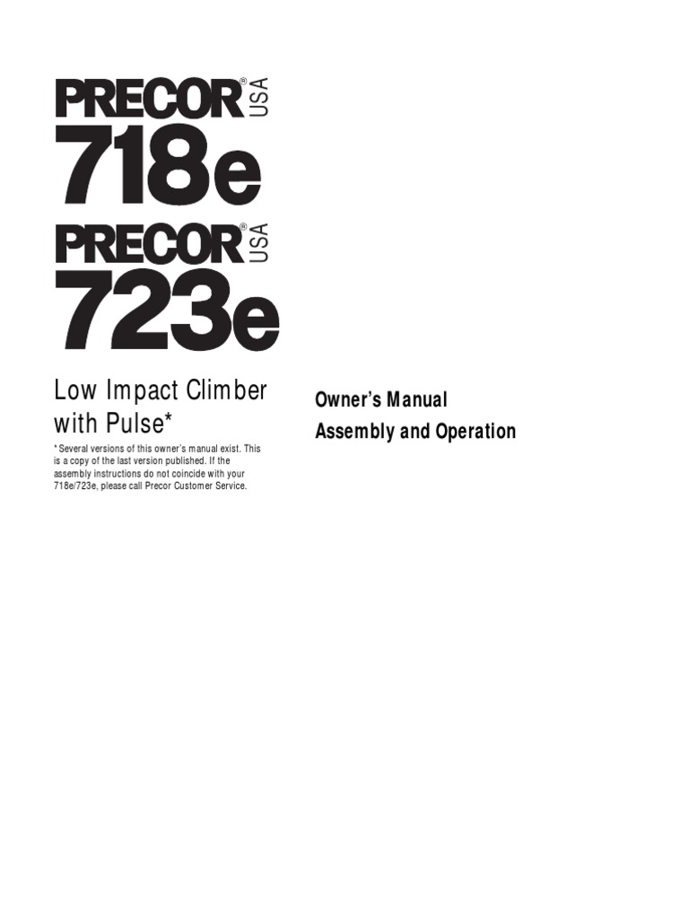 Precor 723e Manual-English | PDF | Nut (Hardware) | Screw