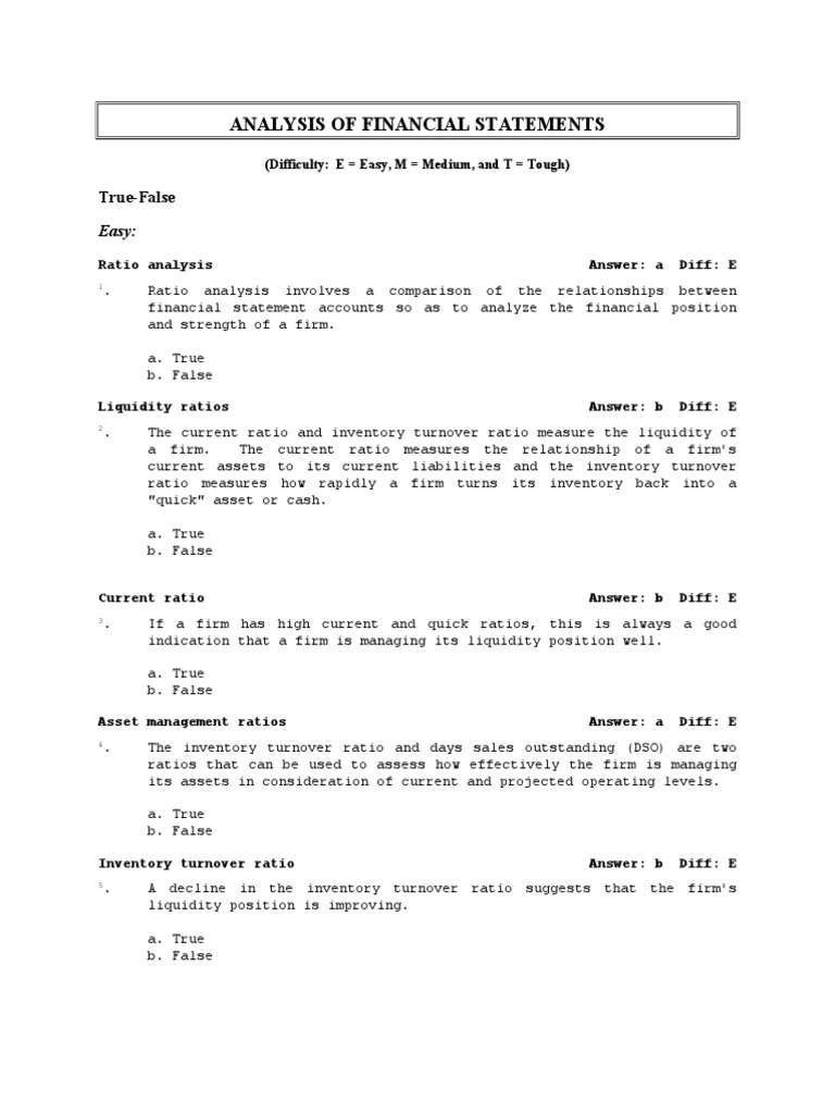 Financial Statement Analysis | PDF | Leverage (Finance) | Balance Sheet
