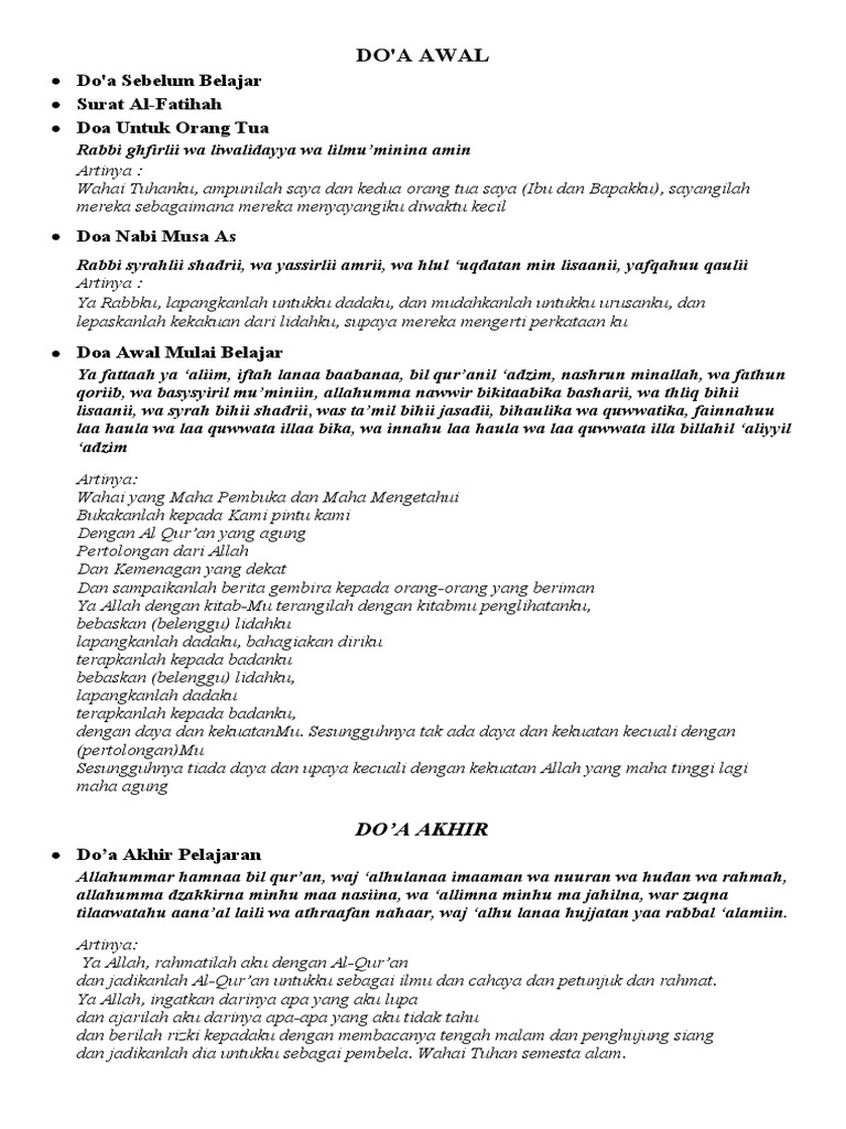 Doa Metode Ummi | PDF