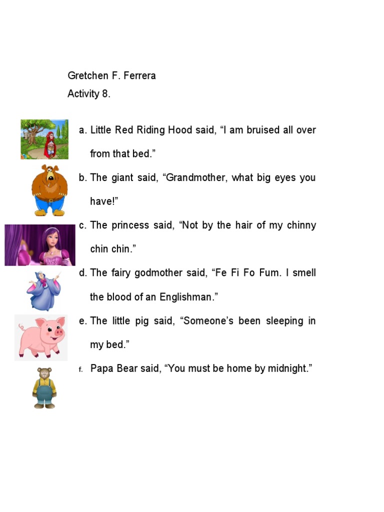 Mixed-Up Fairy Tale Quotes | PDF
