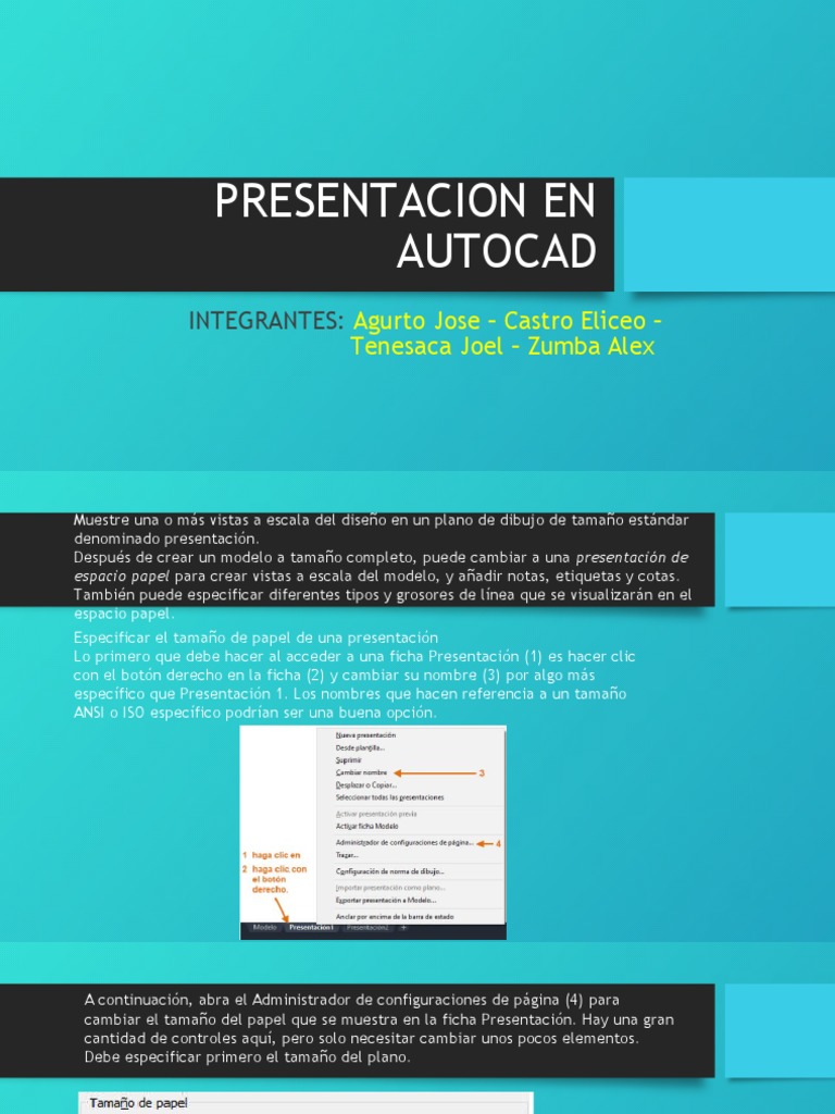 Presentacion en Autocad | PDF | Ventana (informática) | Dibujo