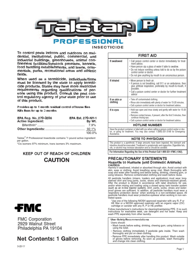 Talstar P Professional 03-22-201 | PDF | Storm Drain | Pesticide