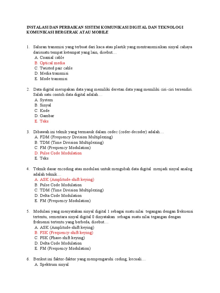 Contoh Latihan Soal Mapel IPST Kejuruan TEDK SMK | PDF