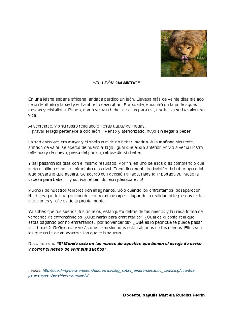 Lectura el León Sin miedo | PDF