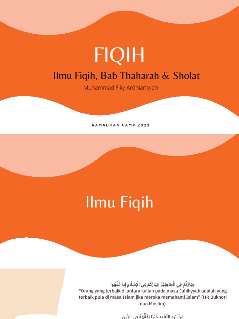 Fiqih (Ilmu Fiqih, Bab Thaharah & Shalat) | PDF